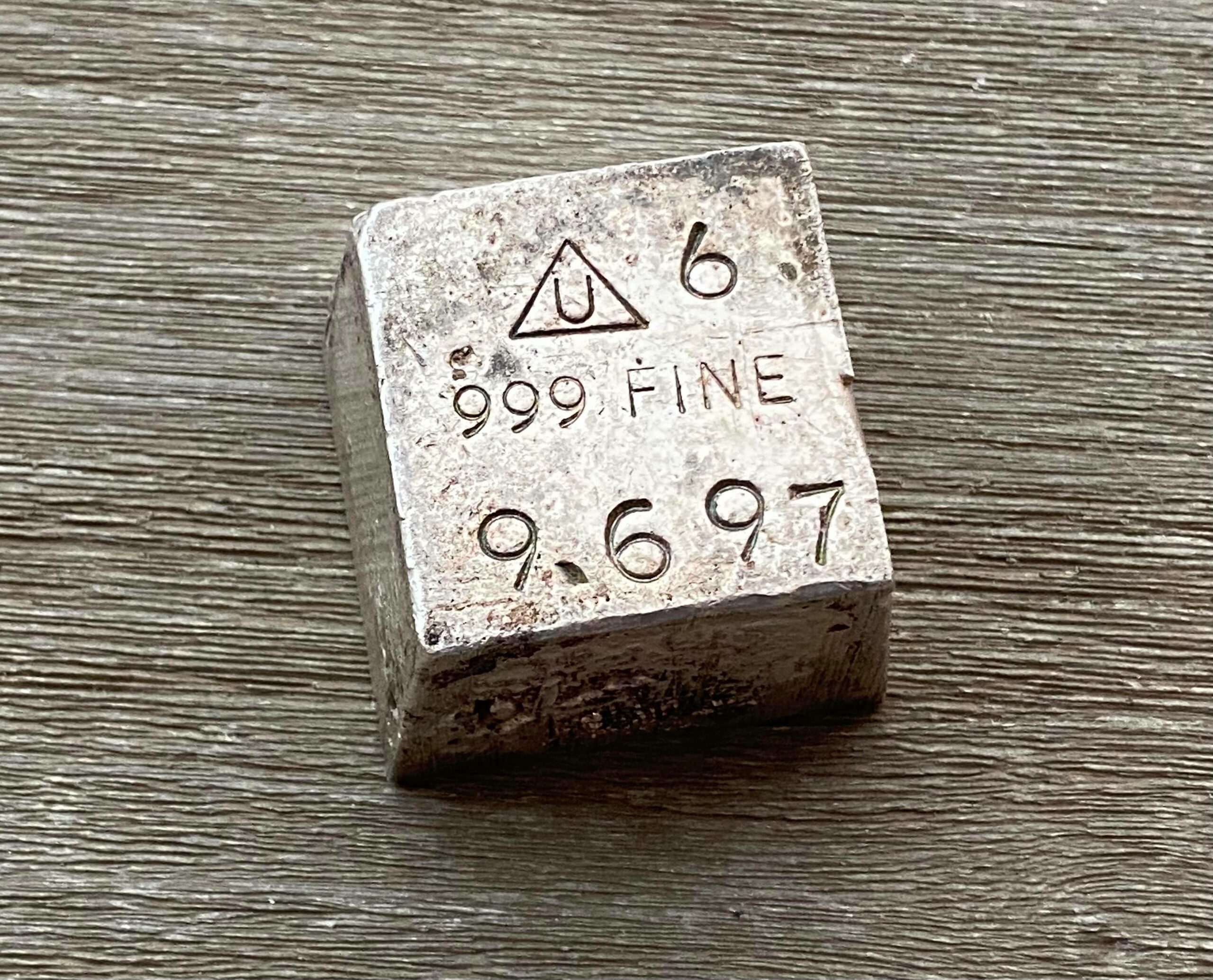 Delta Refining 9.697 Cube | Vintage Silver