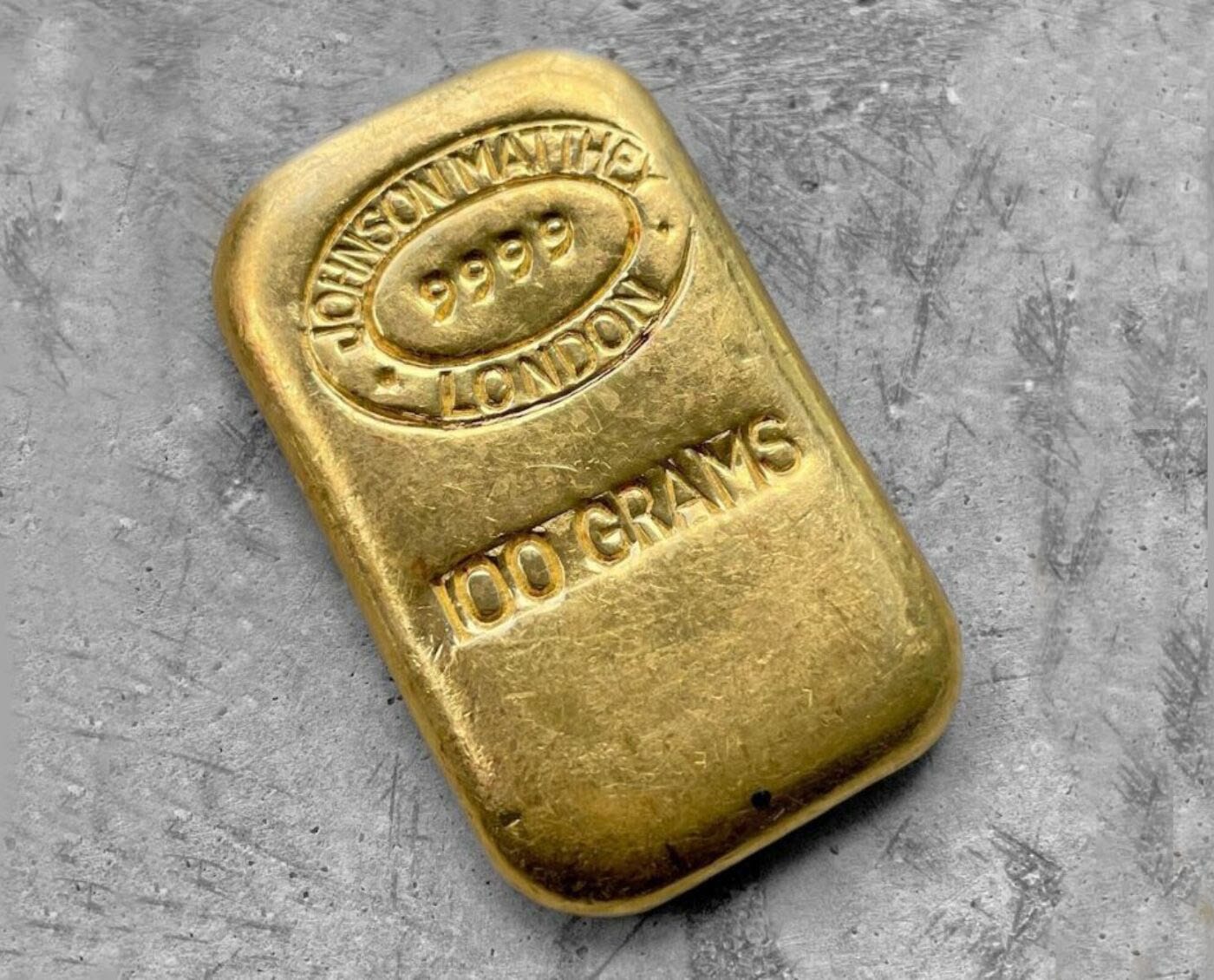 Johnson Matthey London 100g Gold - Vintage Silver