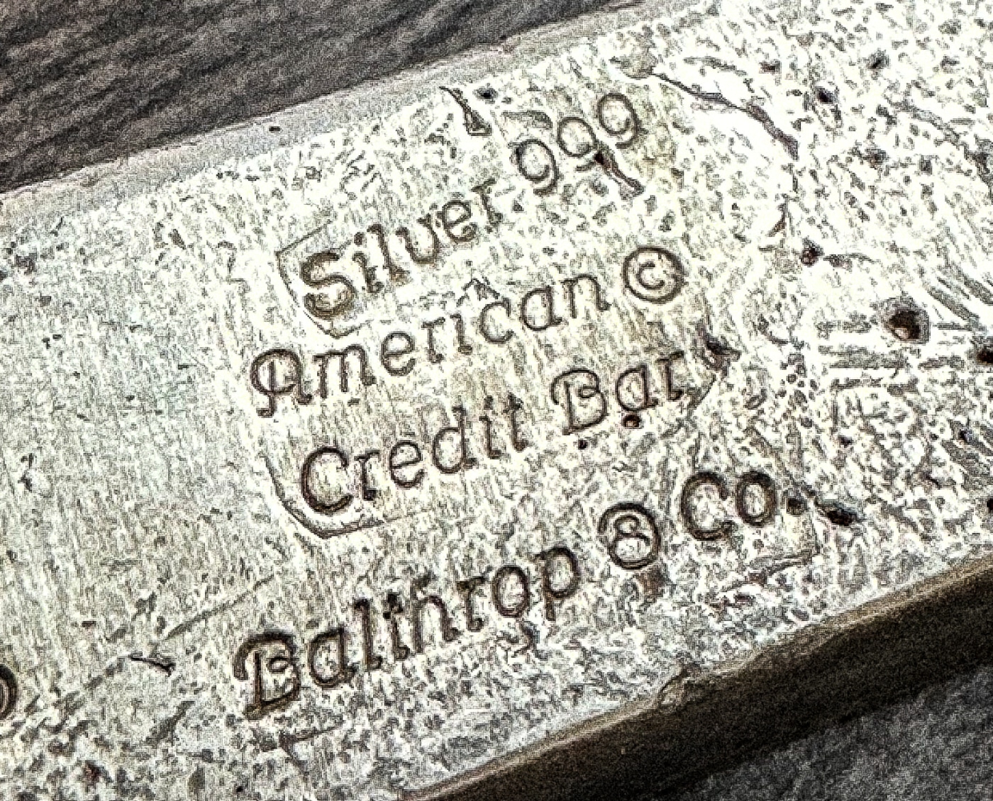American Credit Bar | Vintage Silver